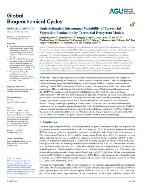 Pdf Underestimated Interannual Variability Of Terrestrial Vegetation