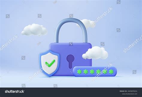 3d Security Shield Lock Check Mark Stock Vector Royalty Free 2425879151 Shutterstock