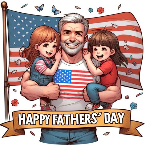 Happy Fathers Happy Father S Day Cartoon Image Stock Illustration