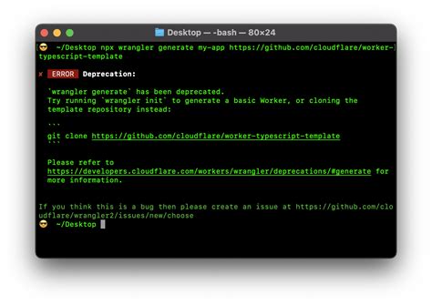 workers quickstarts recommend deprecated cli command deprecation