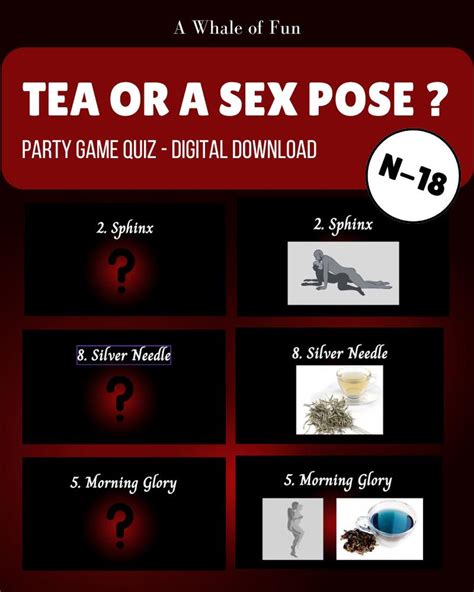 Sexy Party Quiz Tea Name Or A Sex Pose Bachelorette Dirty Activity