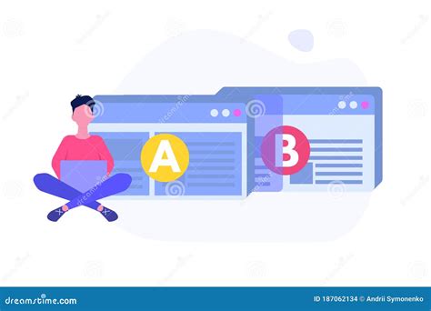 A B Comparison Split Testing Concept Stock Vector Illustration Of Isolated Research 187062134