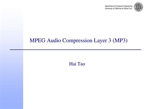 Ppt Mp3 Audio Compression Layer Features Performance And Encoding Powerpoint Presentation