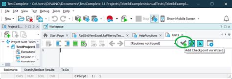 write a test script testcomplete telerik ui for winforms