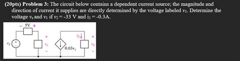 solved 20pts problem 3 the circuit below contains a
