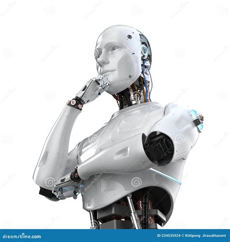 Ai Robot Computing Or Analyzing Stock Illustration Illustration Of Thoughtful Processor