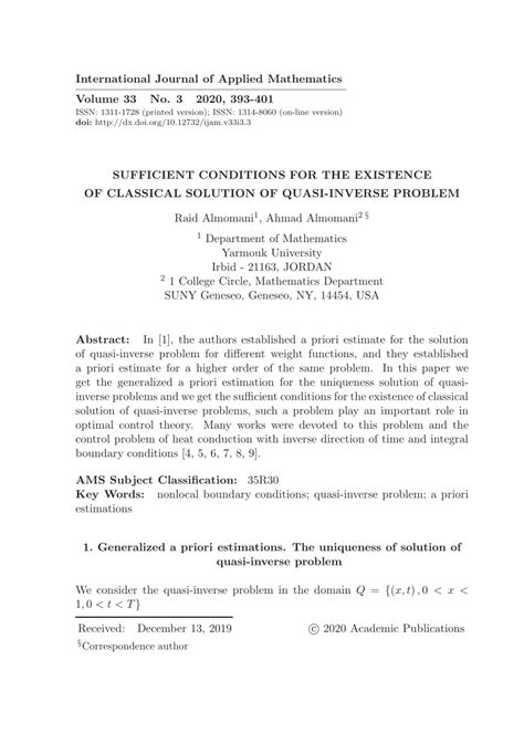 pdf sufficient conditions for the existence of classical solution of