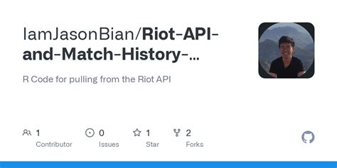 Github Iamjasonbianriot Api And Match History Analytics R Code For