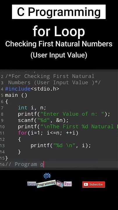 c programming for loop user input value shorts cprogramming