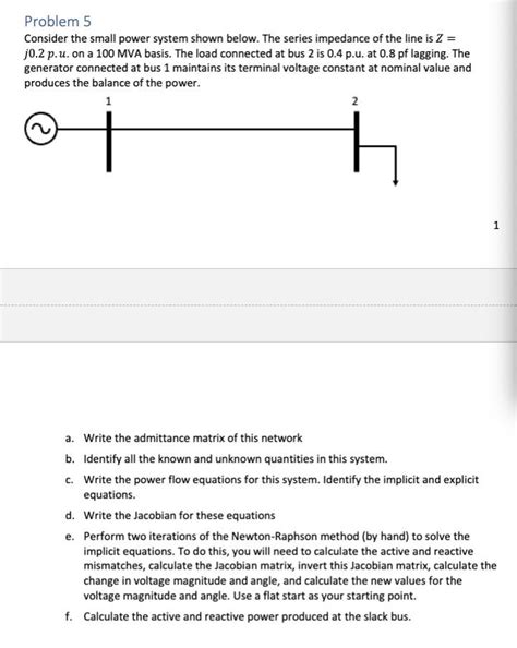 Solved Problem 5 Consider the small power system shown | Chegg.com