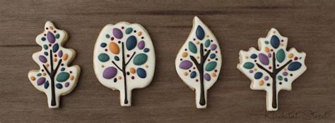 Simple Tree Cookies With A Twist On Fall Color