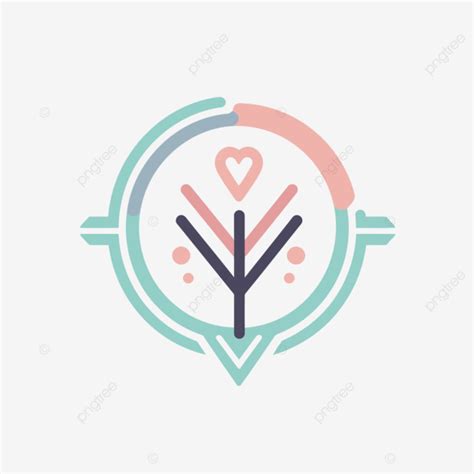 로고 디자인 벡터 일러스트 나무 로고 일러스트에 대한 사랑 흰색 바탕에 하트가 있는 화살표를 묘사한 직계 아이콘