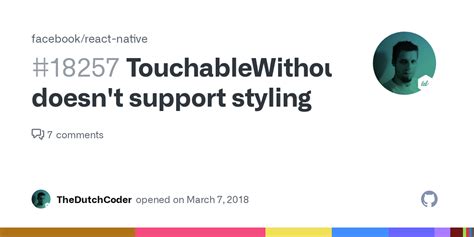 TouchableWithoutFeedback Doesn T Support Styling Issue Facebook React Native GitHub