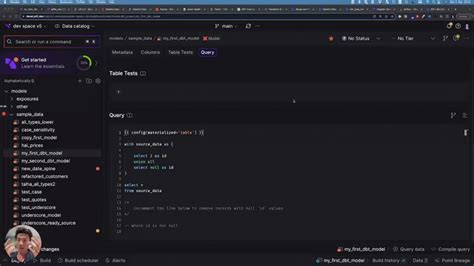 My First Dbt Model Data Catalog Y42 4 September 2023 Hung Dang
