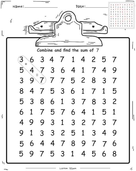 Premium Vector Fun Math Game Combine To Get Number Seven