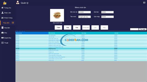 Winform C 3 Lớp Phần Mềm Quản Lý Cửa Hàng Thức ăn Nhanh Có Báo