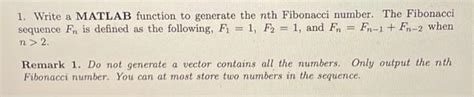 Solved 1 Write A Matlab Function To Generate The Nth