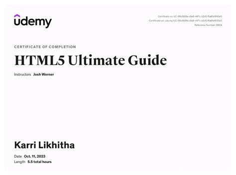 html5certification udemygrad webdevelopmentjourney likitha karri