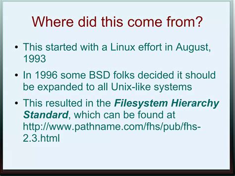 linux directory structure pdf