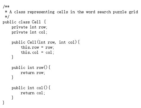 Solved The Class WordSearchPuzzle Implements Chegg Com