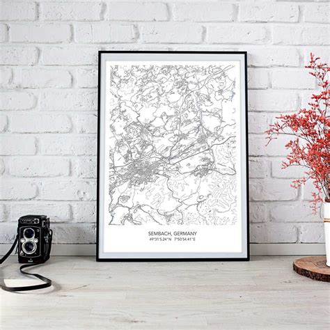 Sembach Map Minimalist Modern Art Easy Digital Download