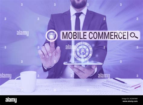 Inspiration Showing Sign Mobile Commerce Word For Using Mobile Phone To Conduct Commercial