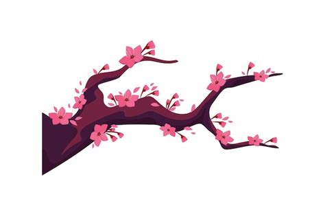 Free Vector Sakura Tree Flowers Icon Isolated