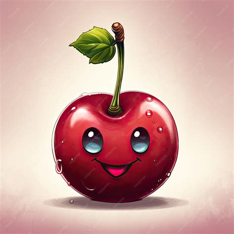 Ilustración 3d Del Personaje De Cereza Que Se Dibuja En Estilo De