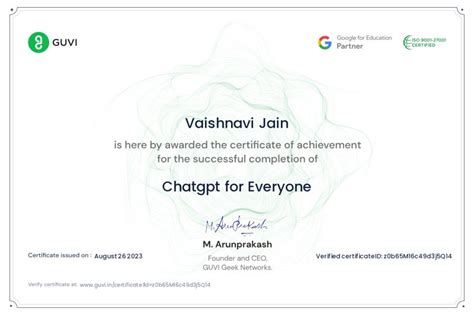 vaishnavi jain on linkedin coursecompletion guvi chatgpt