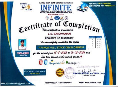 Saravanan Ls On Linkedin I Have Recently Completed A Comprehensive