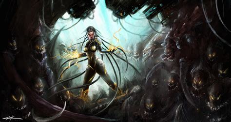 Sarah Kerrigan Starcraft Sci Fi Alien Hd Phone Wallpaper Rare Gallery