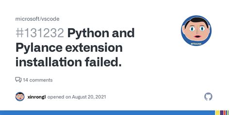 Python And Pylance Extension Installation Failed Issue Microsoft Vscode GitHub