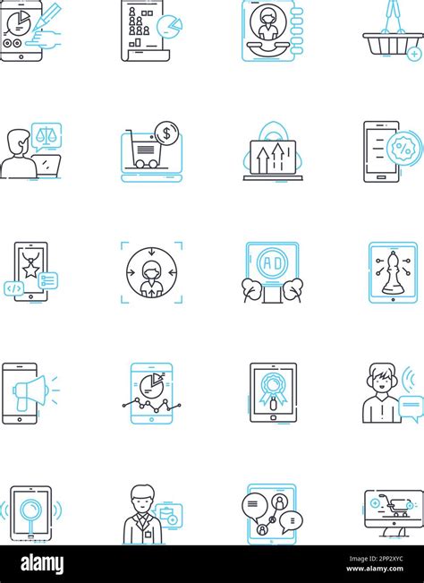 Online Media Linear Icons Set Digital Web Streaming Viral Social