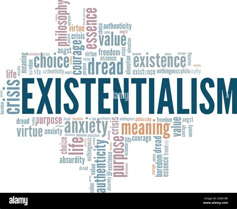 Existentialism Word Cloud Conceptual Design Isolated On White