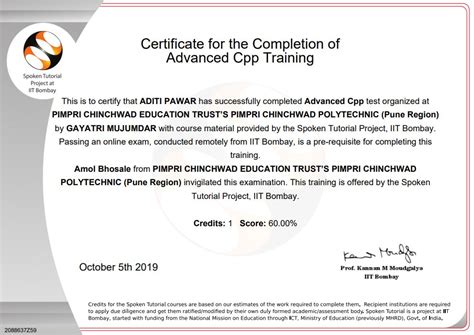 Aditi Pawar On Linkedin Cpp Advancedcpp Iitbombay Spokentutorial