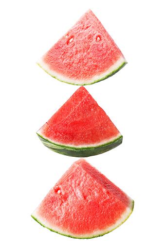 떨어지는 패키지 디자인 요소와 광고로 클리핑 경로와 흰색 배경에 고립 된 조각 수 박 3 0명에 대한 스톡 사진 및 기타 이미지 0명 개체 그룹 과일 Istock