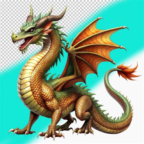 Lava Dragon Isolated On White Background Premium Ai Generated Psd