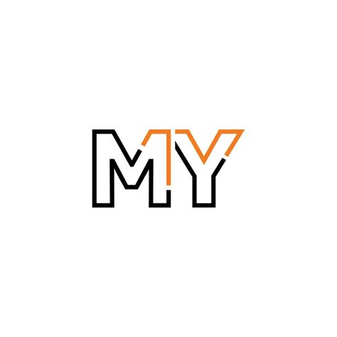 Abstract Letter My Logo Design With Line Connection For Technology And