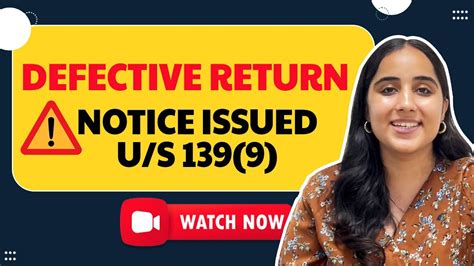 Defective Return Notice Issued U S 139 9 Ay 2023 24 It Notice How To Reply Defective Return