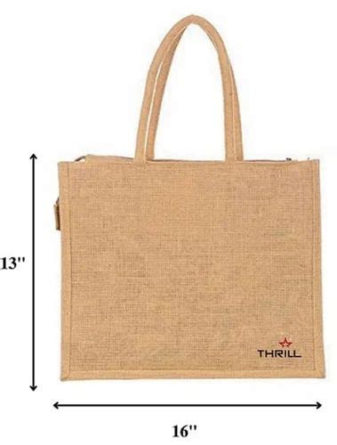 Light Brown Jute Plain Sb Shopping Bag Size 13 X 16 Inch At Rs 65