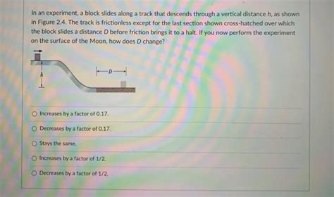 solved in an experiment a block slides along a track that