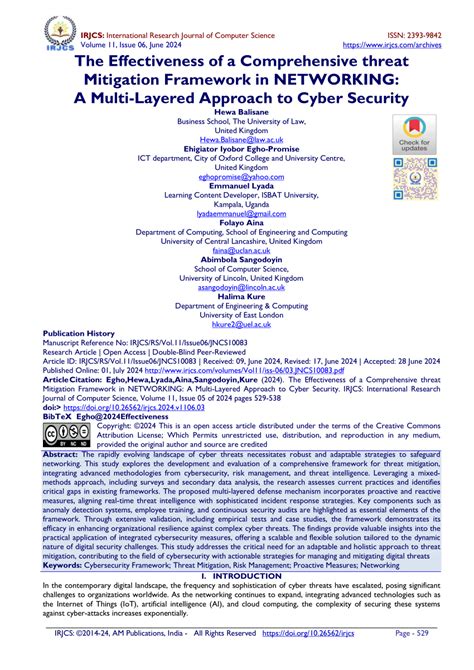 Pdf The Effectiveness Of A Comprehensive Threat Mitigation Framework