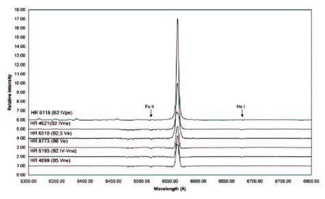 Spectra Of Program Stars Which Are In The Be Phase With Single Peak Hα