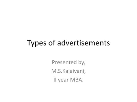 Types Of Advertisements Pptx