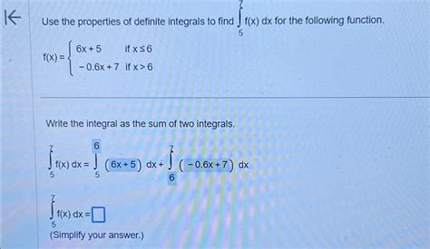 solved k ﻿use the properties of definite integrals to find