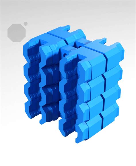 15 mm quad offset snap ds part a x4 stack 3d model by