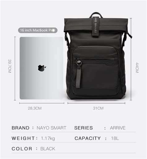 Nayo Smart Arrive Travel Roll Top Backpack Nayo Smart