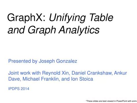 ppt graphx unifying table and graph analytics powerpoint