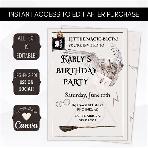Owl Birthday Invitation Template