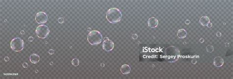 현실적인 비누 거품 수집 거품은 투명한 배경에 있습니다 벡터 비행 비누 거품 버블 Png 워터 글라스 버블 현실적인 Png 3차원 형태에 대한 스톡 벡터 아트 및 기타